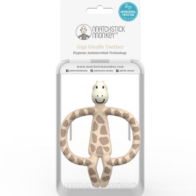 Matchstick Monkey Animal Teether - Giraffe Anti Microbial – Hatch Baby ...